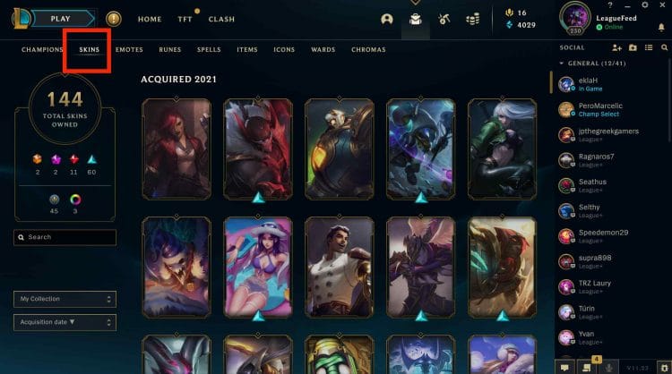 How to Quickly See All Of Your Skins in League of Legends? - LeagueFeed